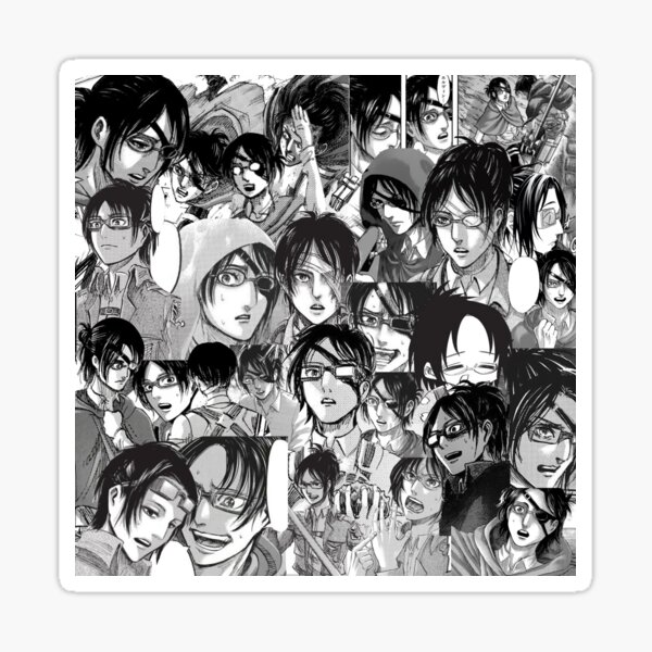 "Hange manga panels" Sticker for Sale by TheGoldenCorgi | Redbubble