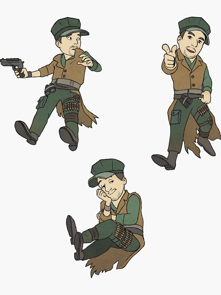 "MacCready Stickers" Sticker for Sale by 3leggedcow | Redbubble