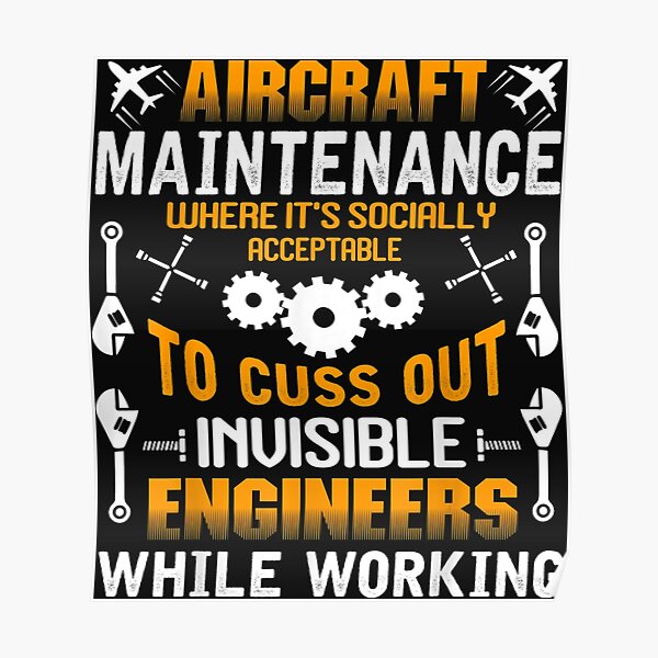 "Funny Aircraft Mechanic Shirt Aviation Aircraft Maintenance" Poster ...
