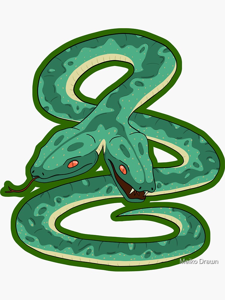 "Two headed snake" Sticker by Meiko1666 | Redbubble