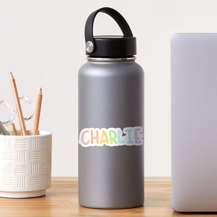 "Pastel Rainbow Charlie Name Tag" Sticker by beckyddesigns | Redbubble