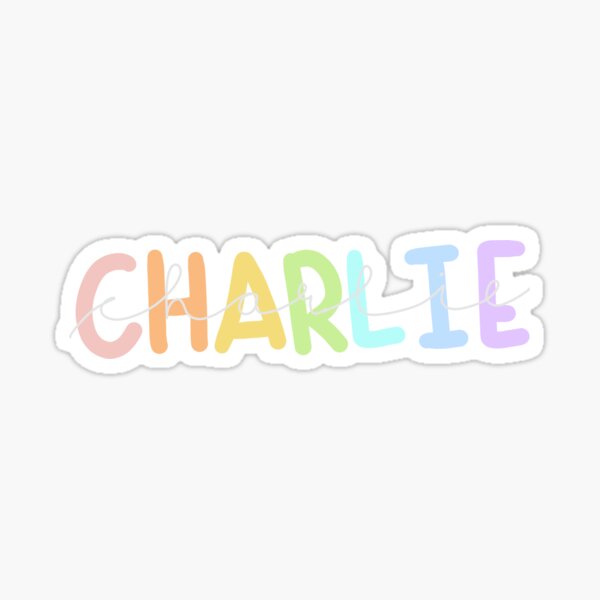 "Pastel Rainbow Charlie Name Tag" Sticker by beckyddesigns | Redbubble