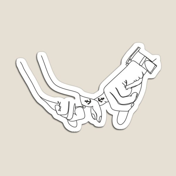 "Continuous one line drawing. Hands woman and man holding one finger ...