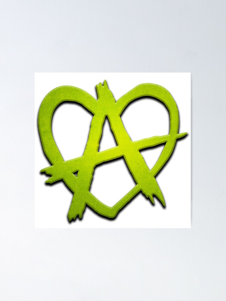 "Lime Green Anarchy Heart" Poster for Sale by TranquilTrove | Redbubble