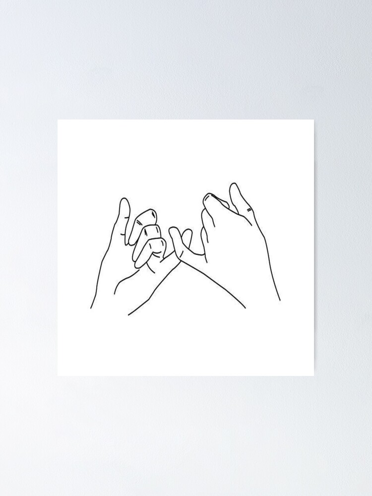 "Pinky promise line drawing" Poster by mycreationsco | Redbubble