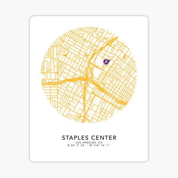 "Staples Center Map Los Angeles Minimal" Sticker for Sale by ...