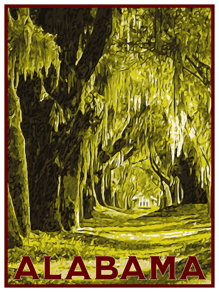 "Alabama Travel Poster" Sticker by captainron04 | Redbubble