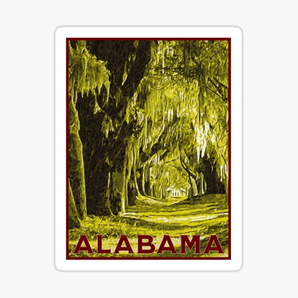 "Alabama Travel Poster" Sticker by captainron04 | Redbubble