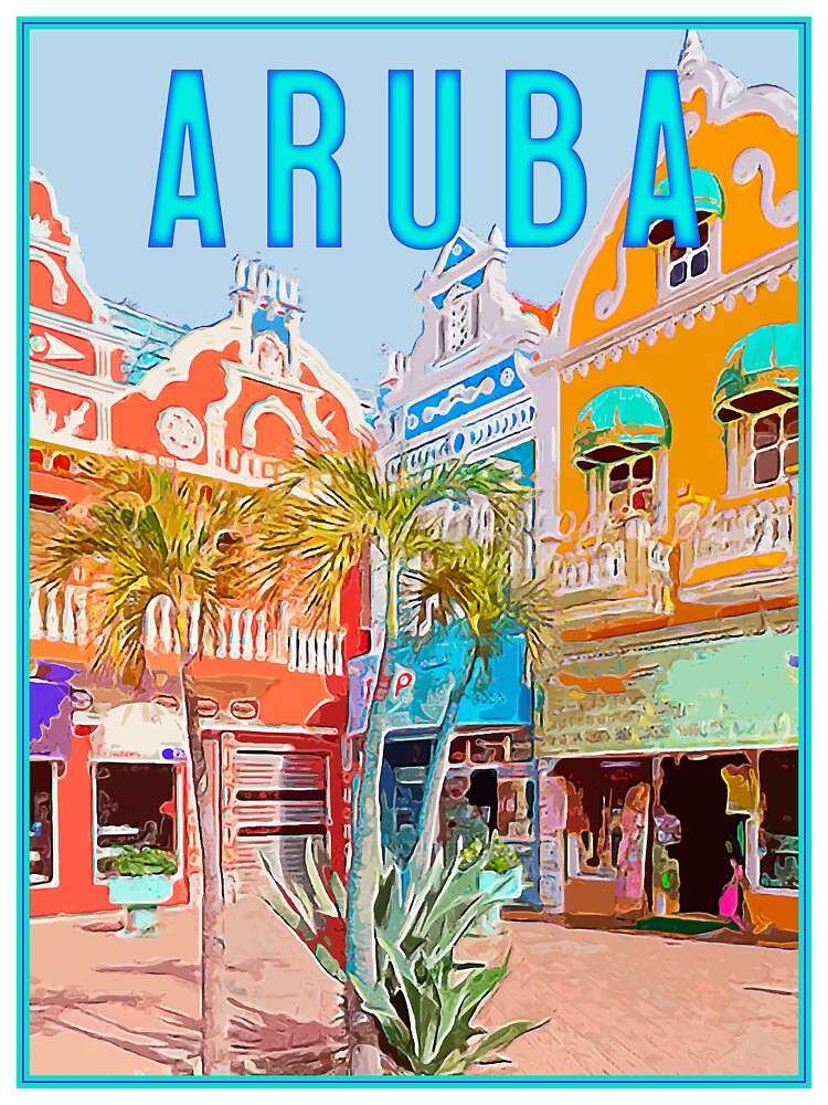 "Aruba Travel Poster" Sticker for Sale by captainron04 | Redbubble