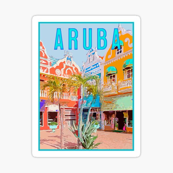 "Aruba Travel Poster" Sticker for Sale by captainron04 | Redbubble