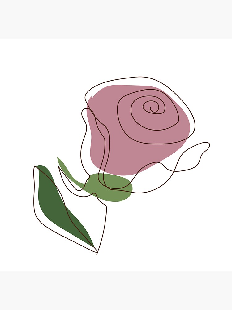 "pink rose line art" Sticker for Sale by VeronikaSerova | Redbubble