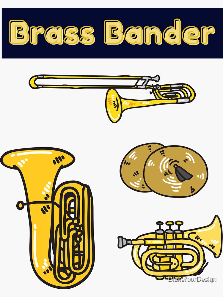 "Brass Bander Sticker Pack" Sticker by BlakefourDesign | Redbubble