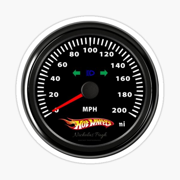 "Black faced Hot Wheels Speedometer" Sticker for Sale by rusticwolf ...