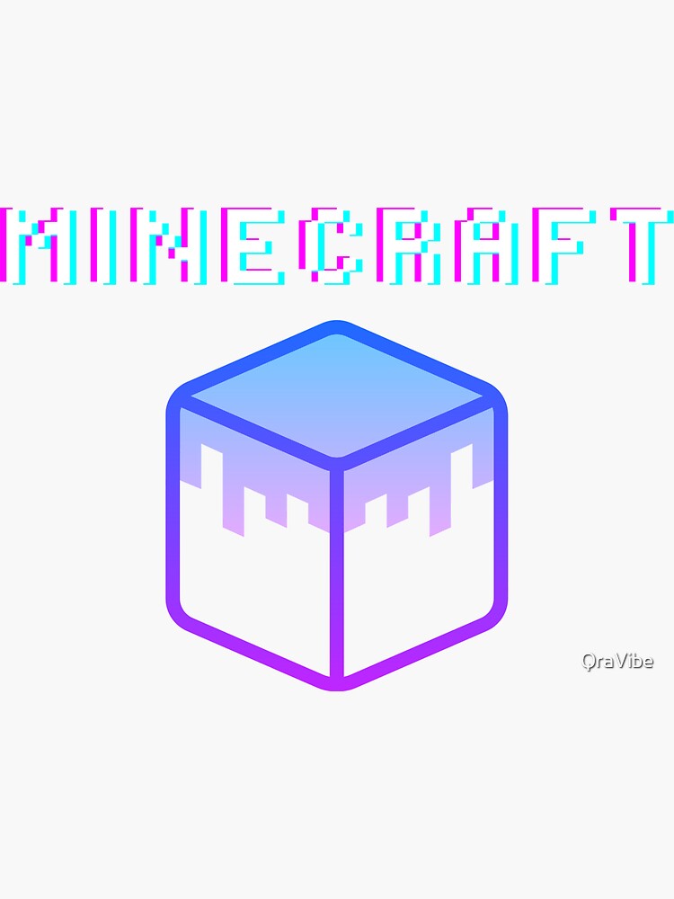 "Minecraft grass block modern design" Sticker for Sale by QraVibe ...