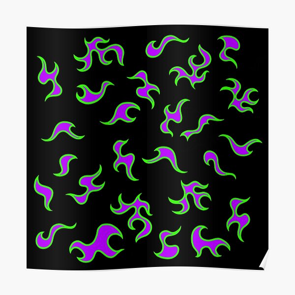 "neon green flames" Poster for Sale by --Camiila-- | Redbubble