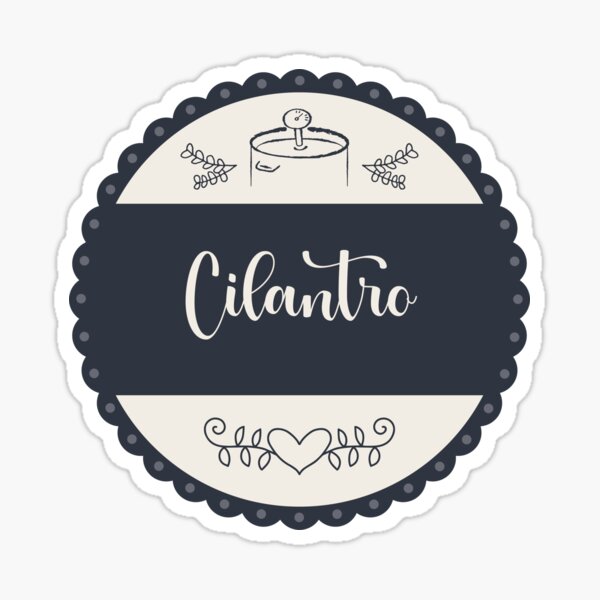 "Cilantro Kitchen label" Sticker by DebbisPalette | Redbubble