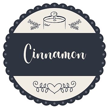 "Cinnamon Kitchen label" Sticker for Sale by DebbisPalette | Redbubble