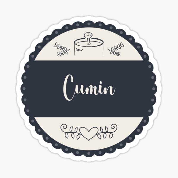 "Cumin Kitchen label" Sticker for Sale by DebbisPalette | Redbubble