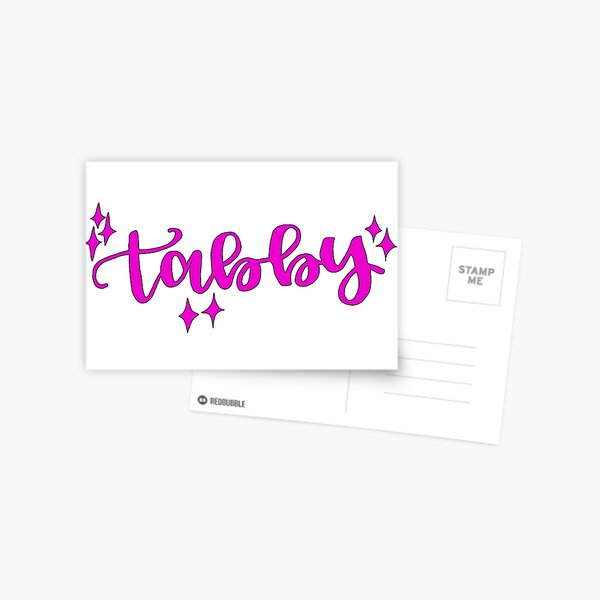 "Hot Pink Tabby Name with Sparkles" Postcard by mloo | Redbubble