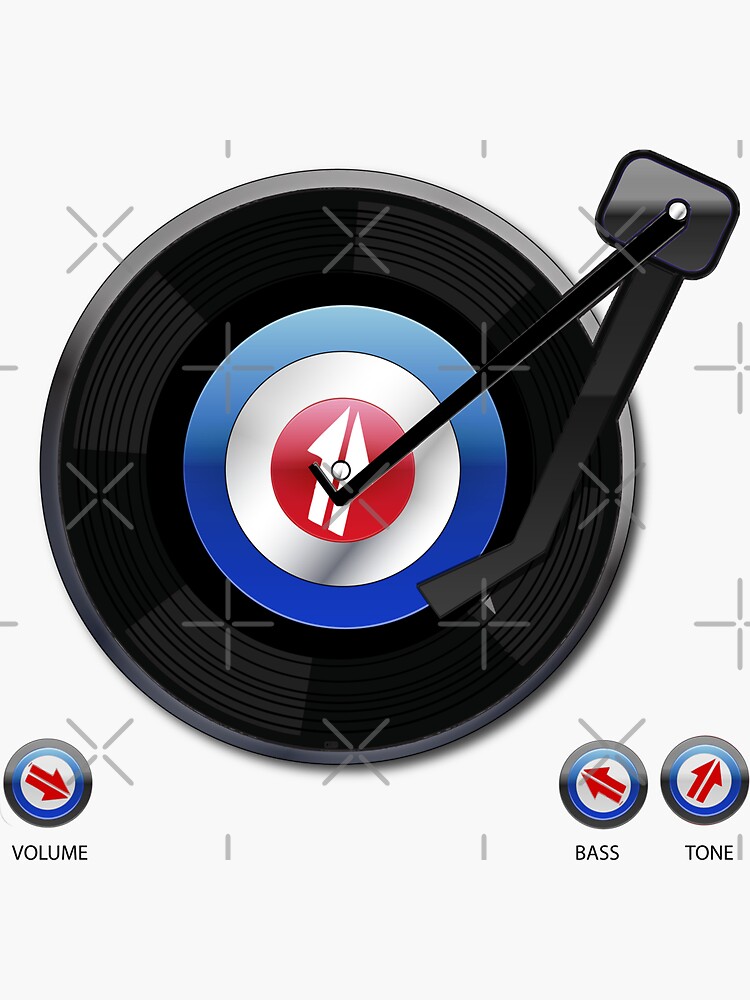 "Mod arrow 45 rpm vinyl turntable" Sticker for Sale by Auslandesign ...