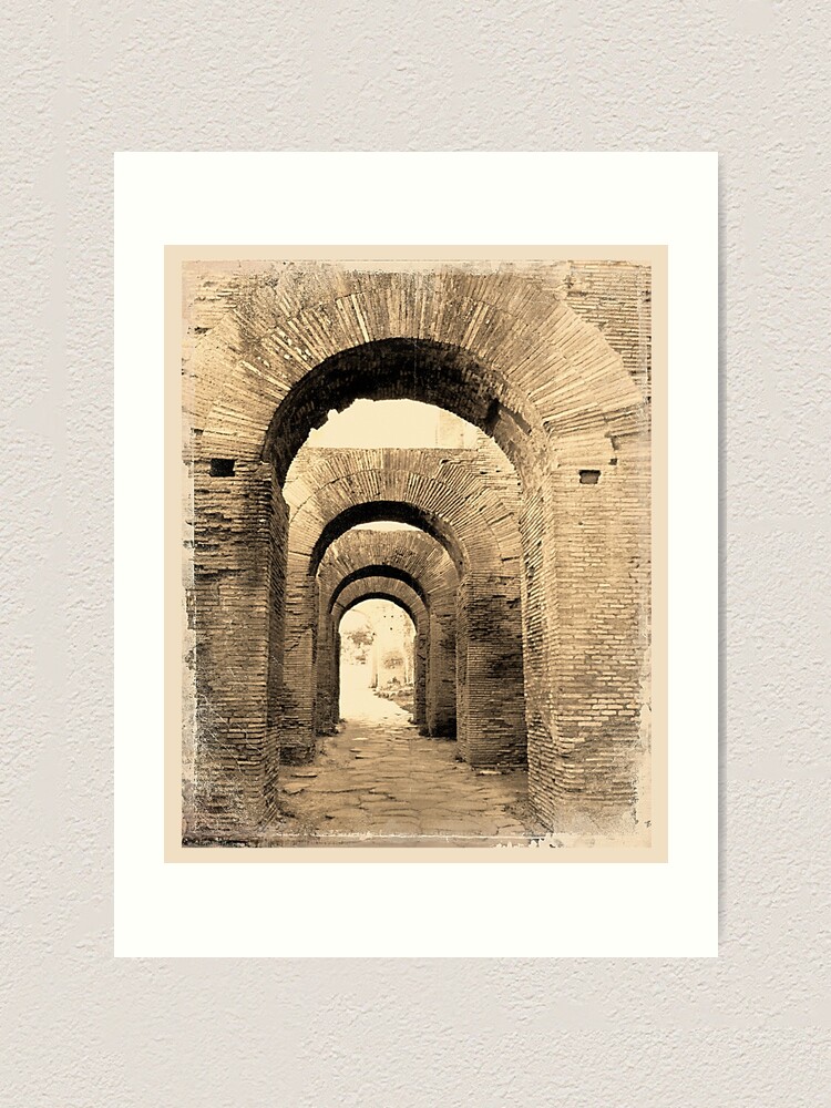 "Roman Ruins - Arches of Palantine HIll, Italy - Vintage Distressed ...