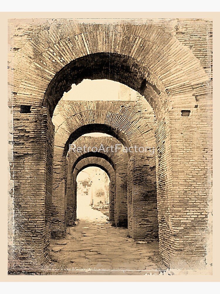 "Roman Ruins - Arches of Palantine HIll, Italy - Vintage Distressed ...