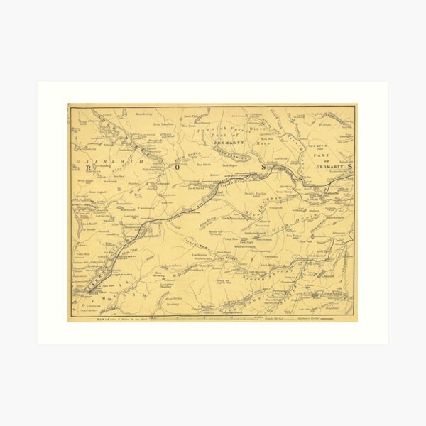 "Vintage Map of Ross-shire 1898" Art Print for Sale by yourscotland ...