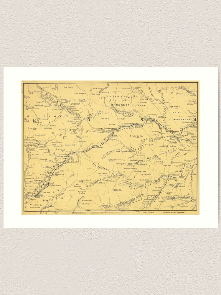 "Vintage Map of Ross-shire 1898" Art Print for Sale by yourscotland ...