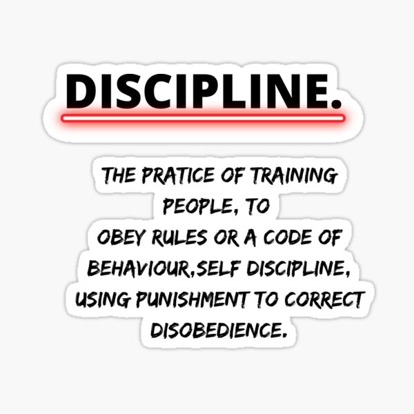 "Discipline" Sticker for Sale by Jelorlimited | Redbubble