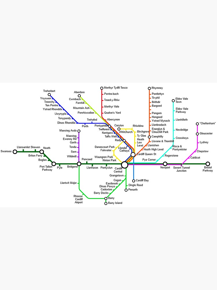 "Sampi Map - South Wales" Sticker for Sale by NuttyTrains | Redbubble