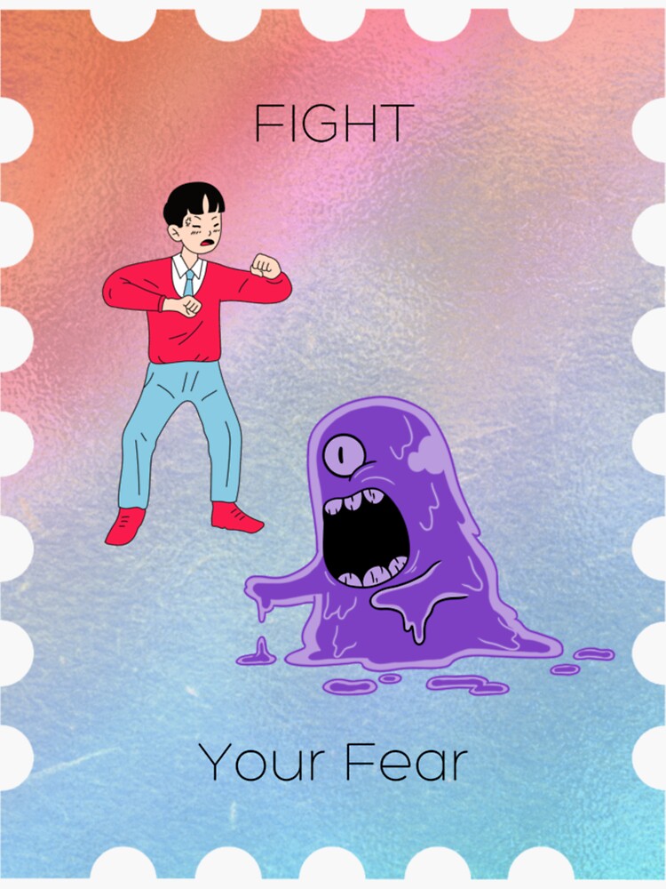 "Fight Your Fear Stamp" Sticker for Sale by SimpleCase12 | Redbubble
