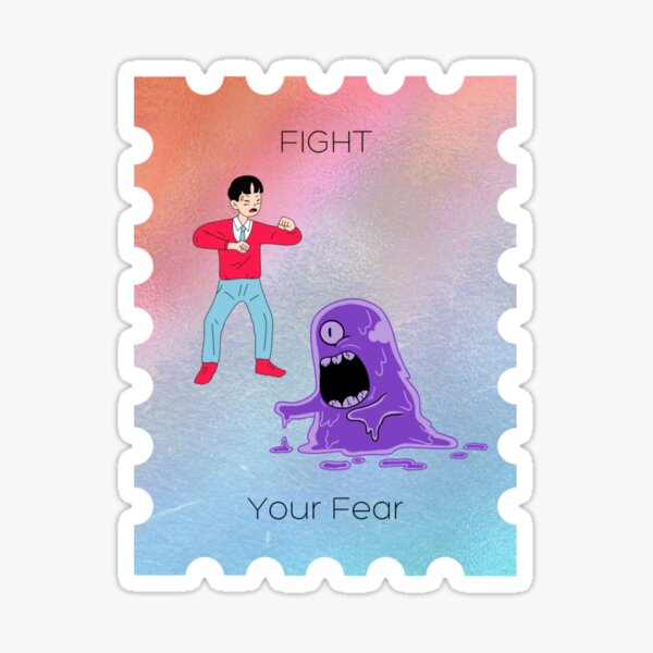 "Fight Your Fear Stamp" Sticker for Sale by SimpleCase12 | Redbubble