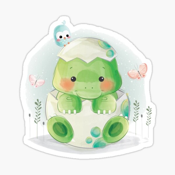 "cute baby dino colorful egg" Sticker for Sale by romio006 | Redbubble