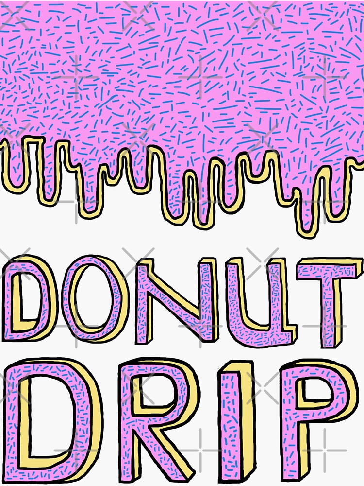 "3D Pink Donut Drip With Blue Sprinkles" Sticker for Sale by ...