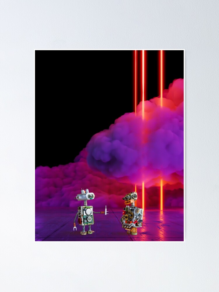 "Robot Vaporwave" Poster by CosmicBee | Redbubble