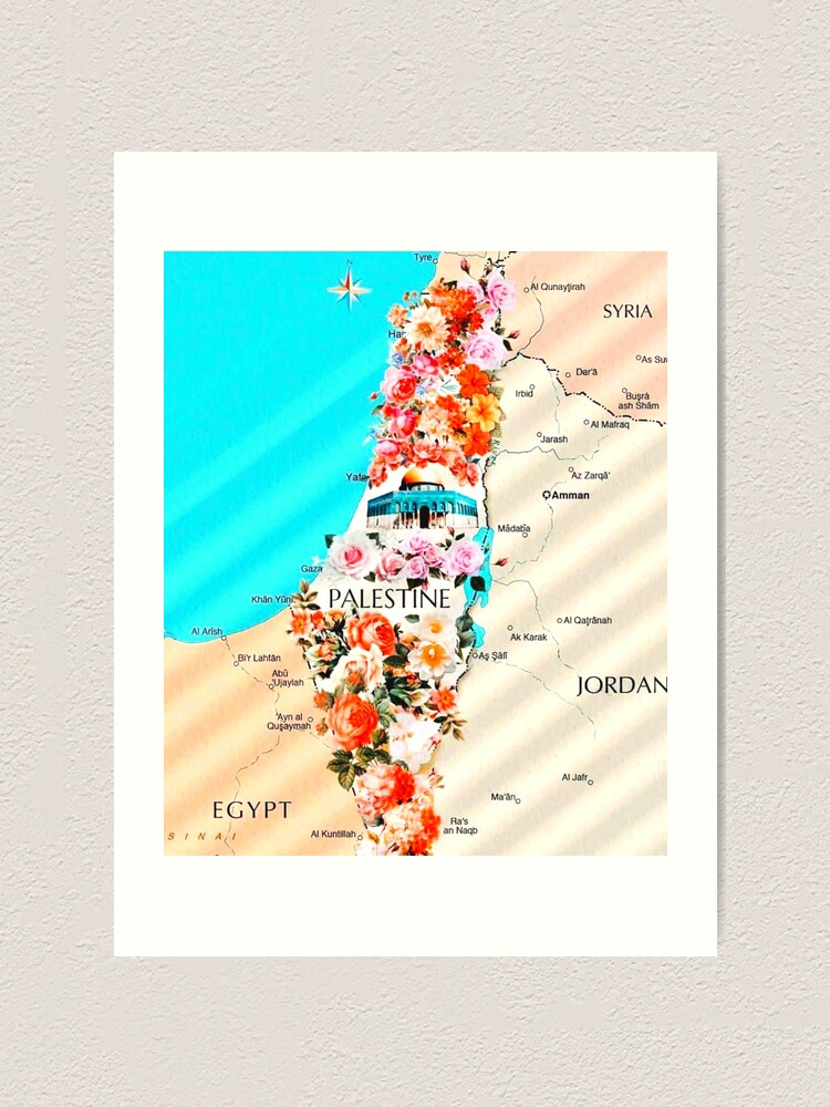 "Palestine-Map of Palestine" Art Print for Sale by SaminBin | Redbubble