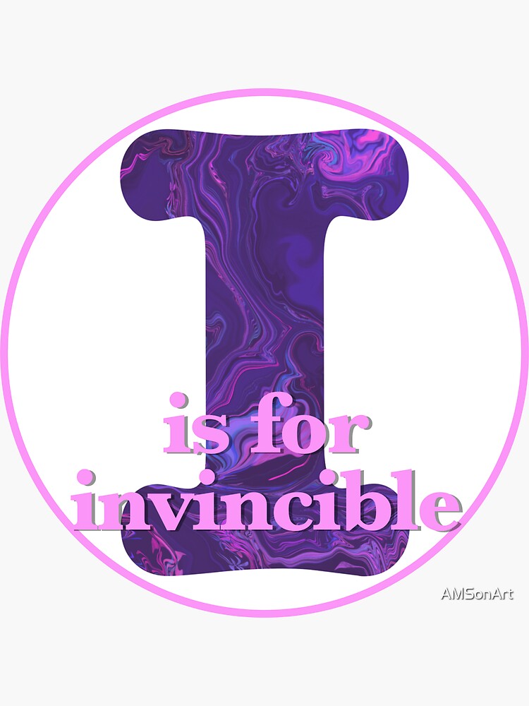 "Purple letter I is for Invincible monogram" Sticker for Sale by ...