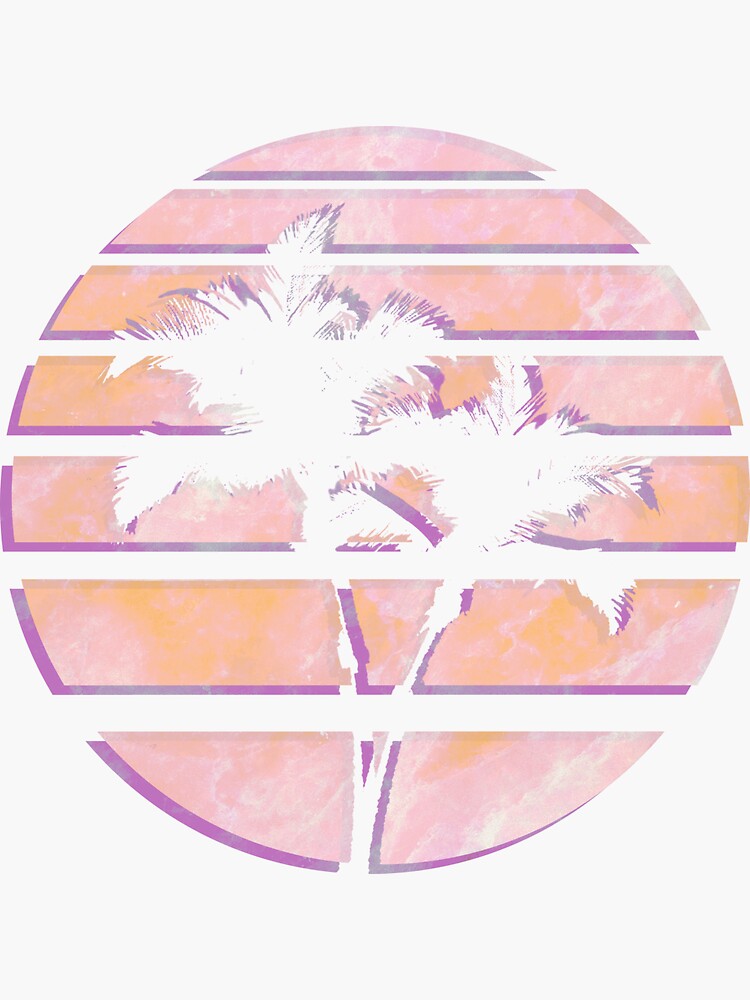 "Vaporwave Palm Trees in the Sun - Orange" Sticker by Alheak | Redbubble