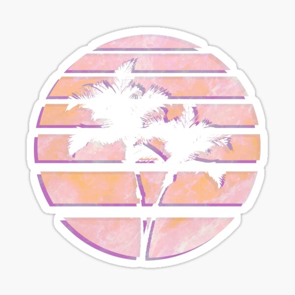"Vaporwave Palm Trees in the Sun - Orange" Sticker by Alheak | Redbubble