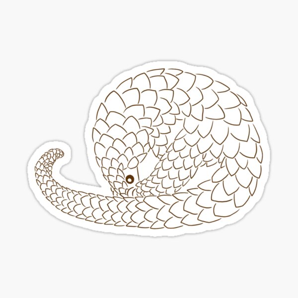 "curled up pango" Sticker for Sale by debelmontportia | Redbubble