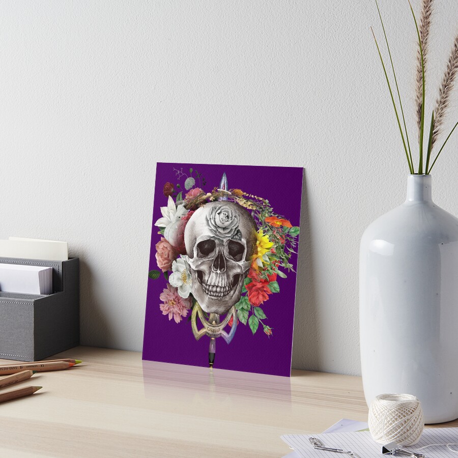 "Skull Roses and Sword" Art Board Print by StarWheels | Redbubble