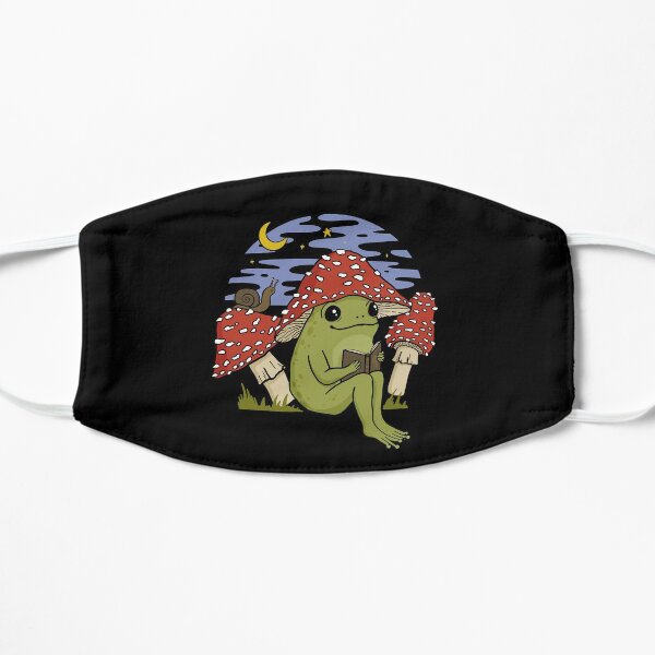 Cute Cottagecore Frog Mushroom Hat Reading Book Goblincore Toad