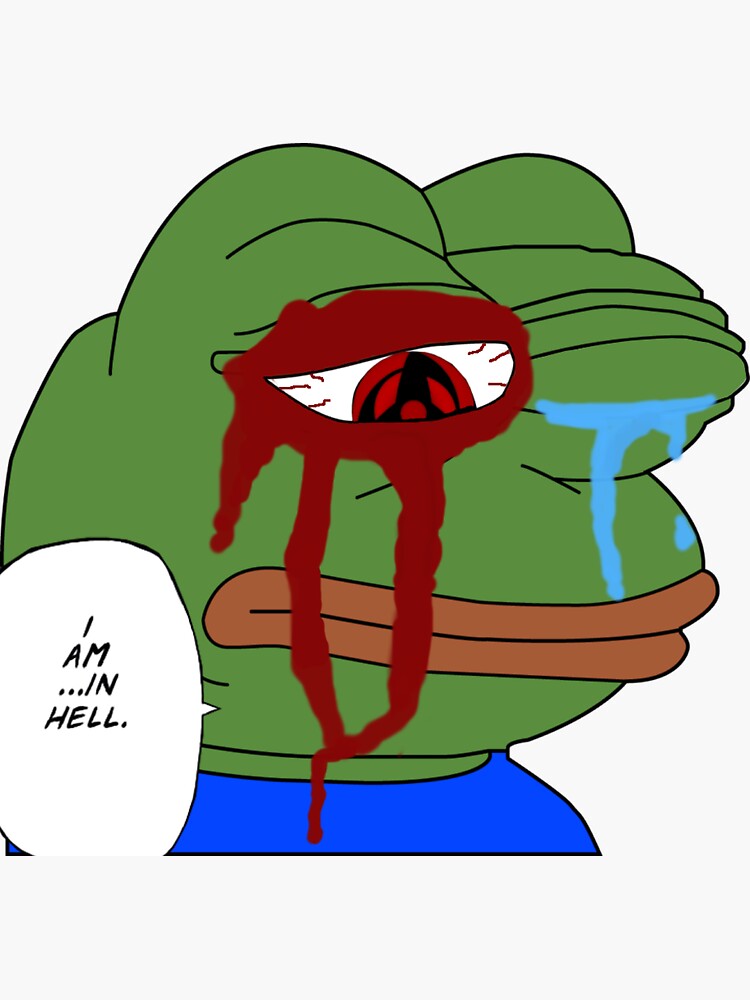 "Pepe the frog I am in hell, meme" Sticker for Sale by Alex-62 | Redbubble