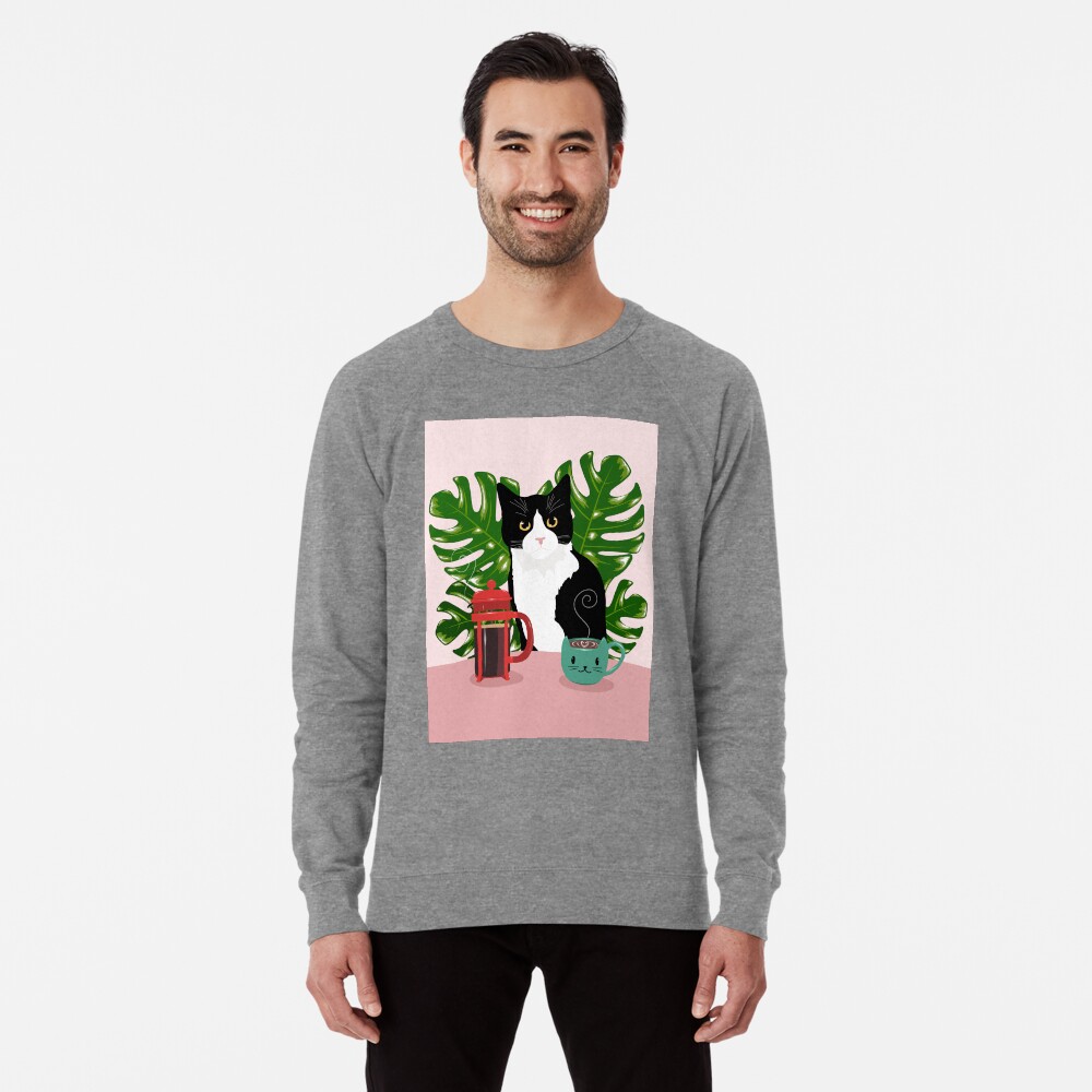 "Tuxie Cat and Coffee" Sticker for Sale by kilkennycat | Redbubble