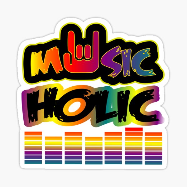 "Musicholic " Sticker for Sale by BooPooBeeDooArt | Redbubble