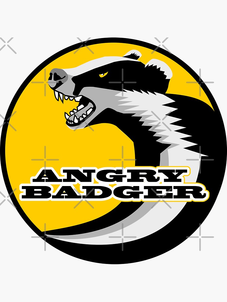 "Angry Badger - Black And White - Anti Hunt - Yellow Circle - Isan ...