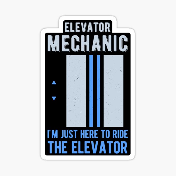 "Funny Elevator" Sticker for Sale by artworkbyrihen | Redbubble