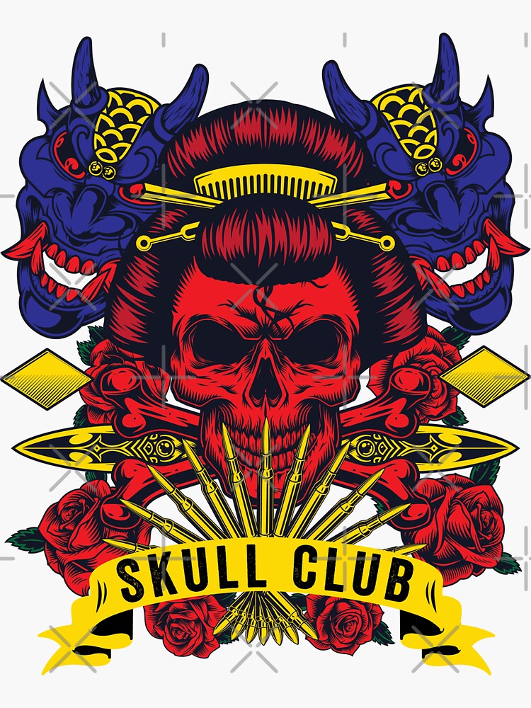 "Skull club" Sticker by CometDesign | Redbubble