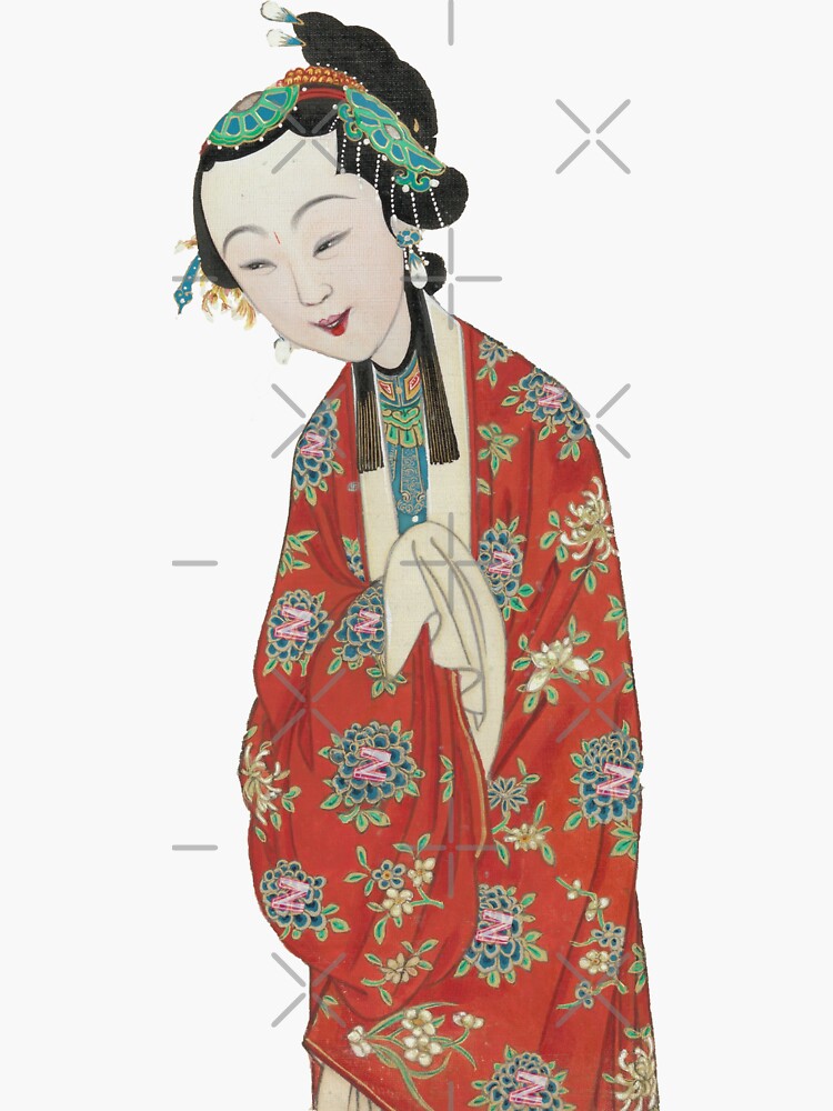 "Chinese Girl of the Peking Opera" Sticker by Zanimations | Redbubble
