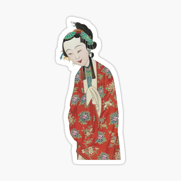 "Chinese Girl of the Peking Opera" Sticker by Zanimations | Redbubble